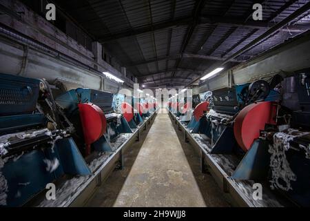 Modern cotton gin machine. The cotton engine or cotton gin, that is ...