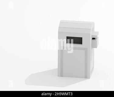 Trash Bin 3D Illustration Mockup Scene on Isolated Background Stock ...