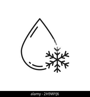 drop with snowflake, frozen water line icon Stock Vector Image & Art ...