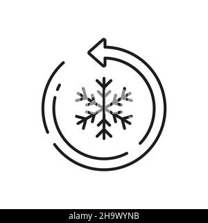 Defrost sign, freezing water, drop with water drops isolated outline ...