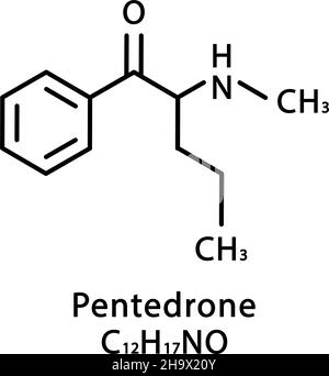 Pentedrone formula. Pentedrone molecular structure. Vector illustration ...