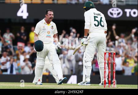 Australia's Travis Head celebrates his century on day two of the first ...