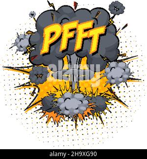 PFFT text on comic cloud explosion isolated on white background ...