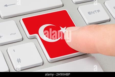 A keyboard with a labeled button - Flag of Turkey Stock Photo - Alamy