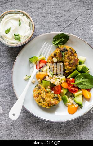 Fregola and vegetable fritters Stock Photo - Alamy
