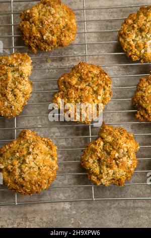 Anzac biscuits on a cooling rack Stock Photo - Alamy