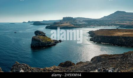View from the Tomb of Cleobulus of Lindos Stock Photo - Alamy