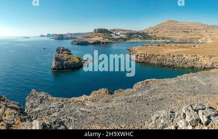 View from the Tomb of Cleobulus of Lindos Stock Photo - Alamy