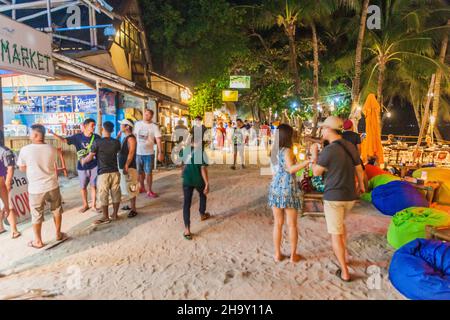 BORACAY, PHILIPPINES - FEBRUARY 2, 2018: Evening view of the White ...