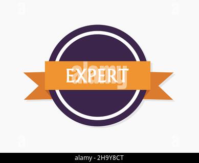 expert ribbon. expert round white sign. expert Stock Vector Image & Art ...