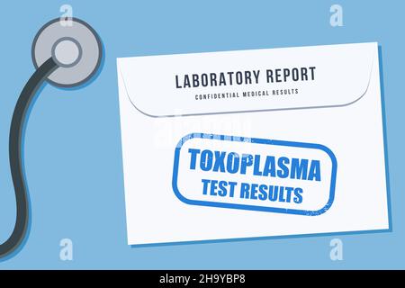 Toxoplasma medical test results envelope. Medical laboratory health ...