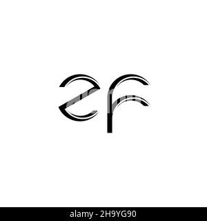 ZF initial monogram logo design in a rectangular style with curved side ...