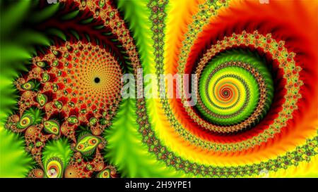 Colorful fractal Daisy design. Abstract Flower spiral. Ddigital artwork ...