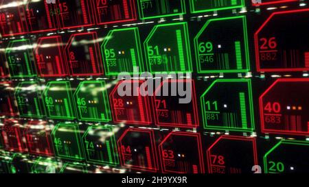 3D computer cells with numbers. Animation. Business structure in 3D computer graphics with ...