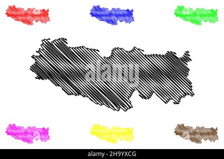 Kamareddy district (Telangana State, Republic of India) map vector ...