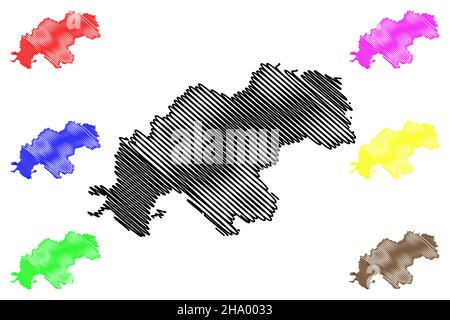 Bastar district (Chhattisgarh State, division, Republic of India) map ...