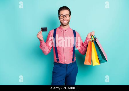 Photo of sweet charming young gentleman wear beige t-shirt smiling ...