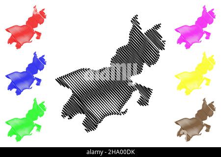 Kamrup district (Assam State, Republic of India) map vector ...