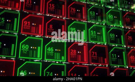 3D computer cells with numbers. Animation. Business structure in 3D computer graphics with ...