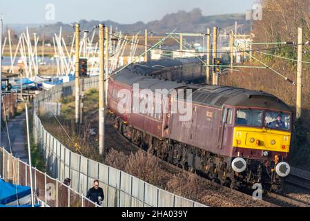 Vintage Class 47 diesel locomotive on an enthusiast special charter ...