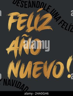 Merry Christmas wish in Spanish, red letters with gingerbread decor ...