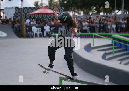 Rayssa Leal of Brazil competes during the women quarterfinals at the ...