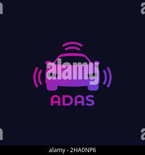 autonomous smart car advanced driving vector illustration Stock Vector ...