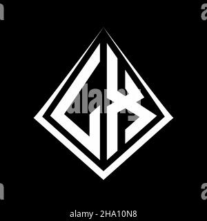 LX logo letters monogram with prisma shape design template vector icon ...
