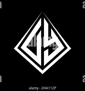 DY logo letters monogram with prisma shape design template vector icon ...