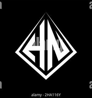 HN logo letters monogram with prisma shape design template vector icon ...