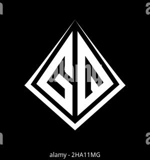 GQ monogram initials logo design with shield icon template Stock Vector ...