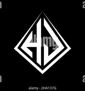 HJ monogram initials logo design with shield icon template Stock Vector ...