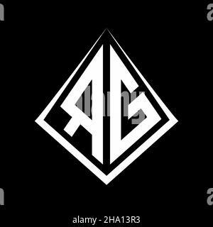 RG Monogram geometric shape style template. Monogram initial design ...
