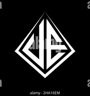 UE logo with geometric shape vector monogram design template isolated ...