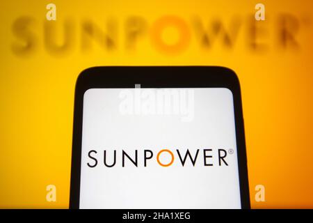 In this photo illustration, the SunPower Corporation logo is displayed ...