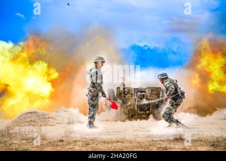 SHIHEZI, CHINA - JUNE 24, 2020 - A regiment Fire Battalion of Xinjiang ...