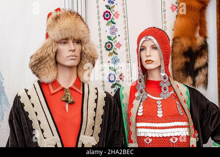 Traditional Bashkir national costumes with monists made of ancient ...