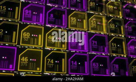 3D computer cells with numbers. Animation. Business structure in 3D computer graphics with ...