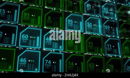 3D computer cells with numbers. Animation. Business structure in 3D computer graphics with ...