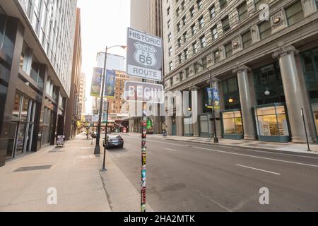 Route 66 sign. Begin Historic Route 66 sign for the start of Route 66 ...