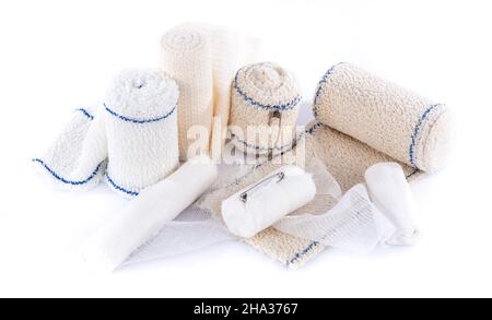 Different types of medical bandages, isolated on white Stock Photo - Alamy