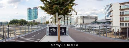 UTRECHT, NETHERLANDS - Dec 03, 2018: New pedestrain bridge over the ...