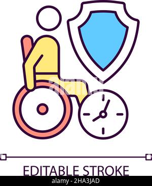 Long term protection icon logo sign vector outline in black and white ...