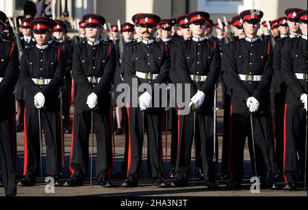 Officer Cadets line up on the parade ground during the Sovereign's ...