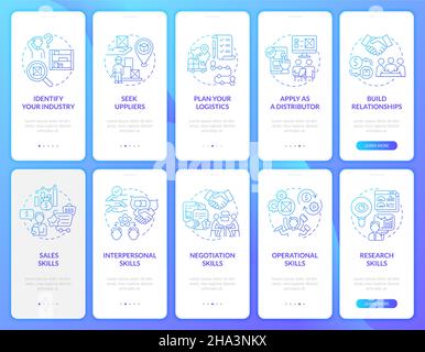 Starting distribution business onboarding mobile app page screen set ...