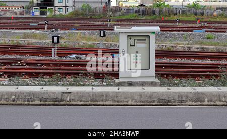 Metal cabinet controls for automatic rail signal and track controlled ...