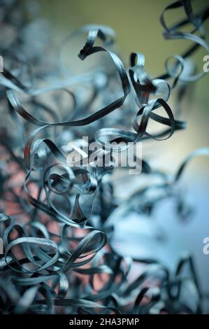 Metal shavings or swarf from an industrial manufacturing process ...