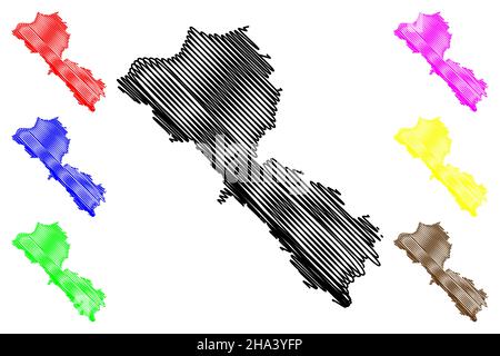 Kargil district (Ladakh union territory, Republic of India) map vector ...