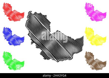 Karimnagar district (Telangana State, Republic of India) map vector ...