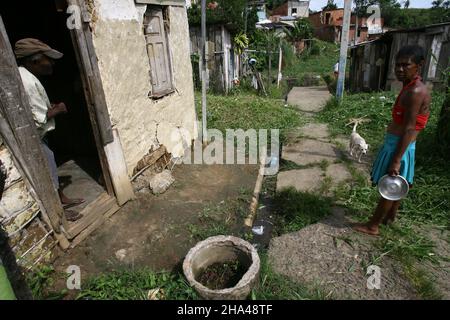 Open sewers and poor housing in a slum area of Addis Ababa. Ethiopia ...